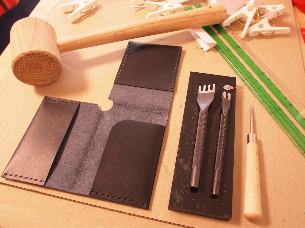 Leather Crafts – Handmade Card Case – Polka Dot On Blog